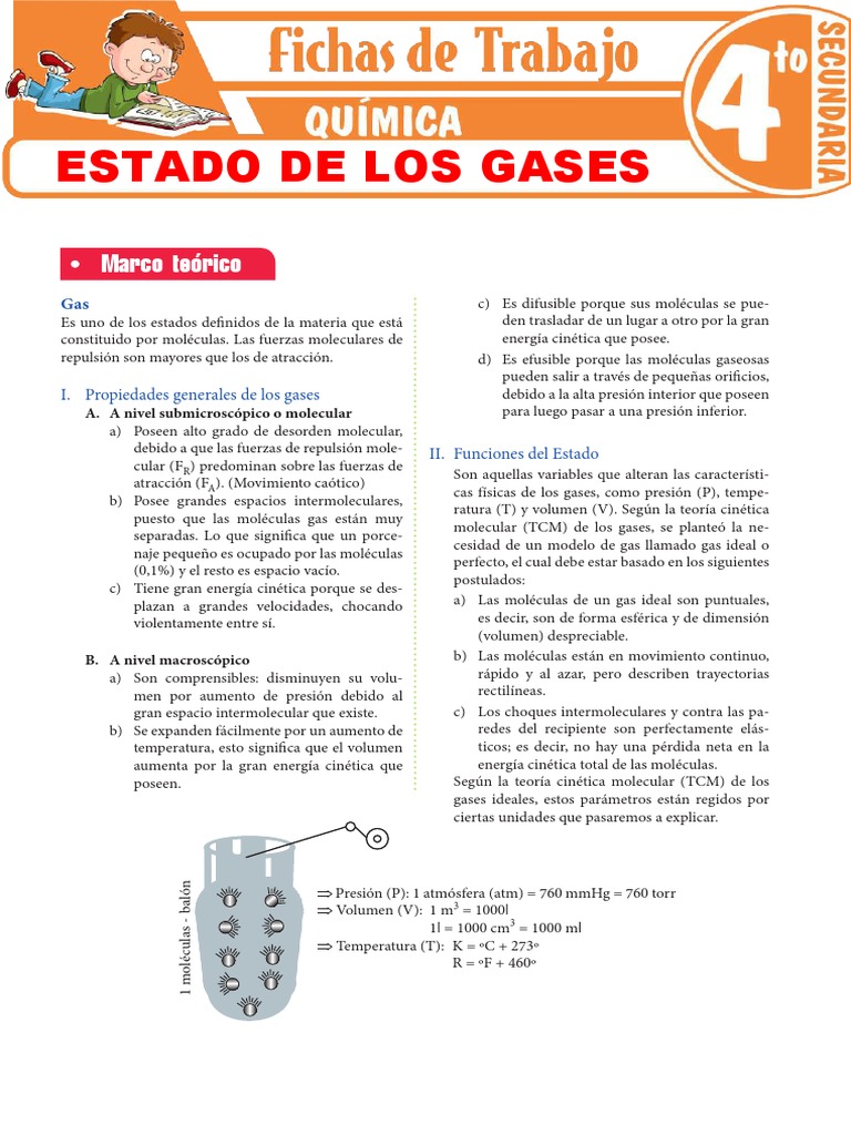 Estado de Los Gases: Marco Teórico | PDF | Gases | Moléculas