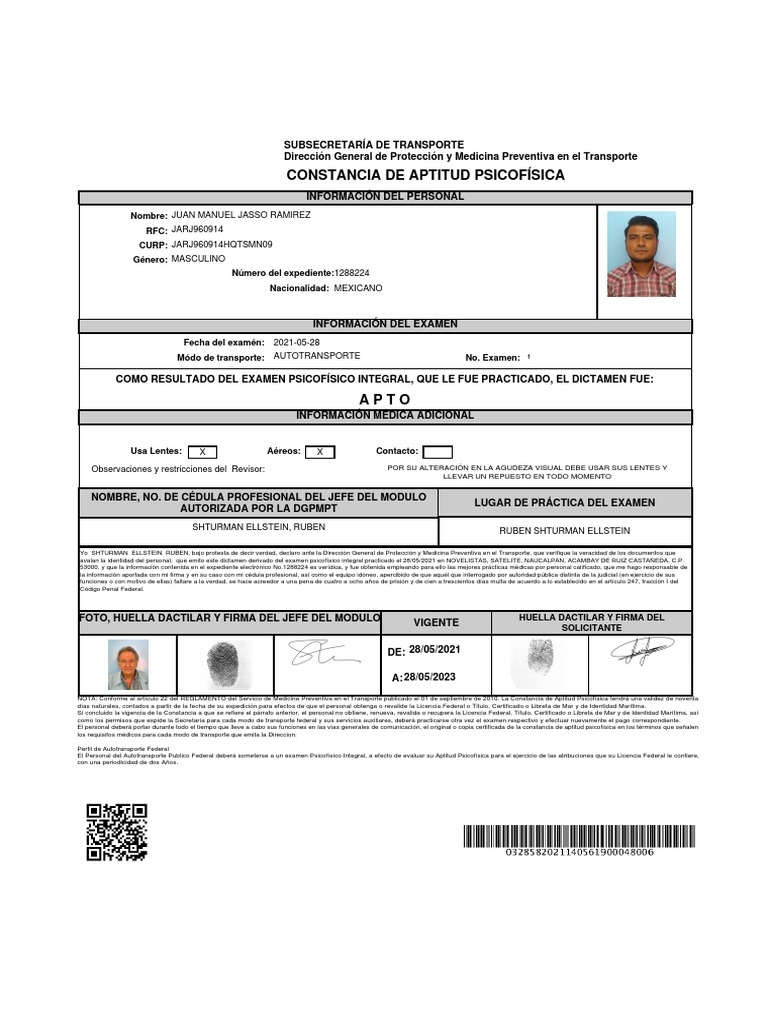 Dictamen JUAN MANUEL JASSO RAMIREZ | PDF