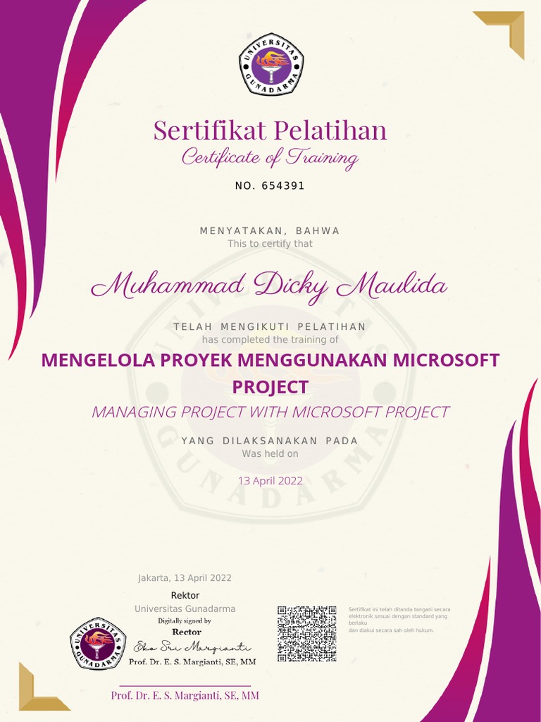 Muhammad Dicky Maulida: Sertifikat Pelatihan | PDF