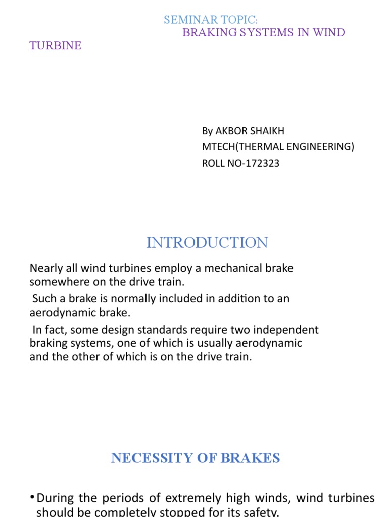 Wind Turbine Braking Systems Overview | PDF | Brake | Turbine