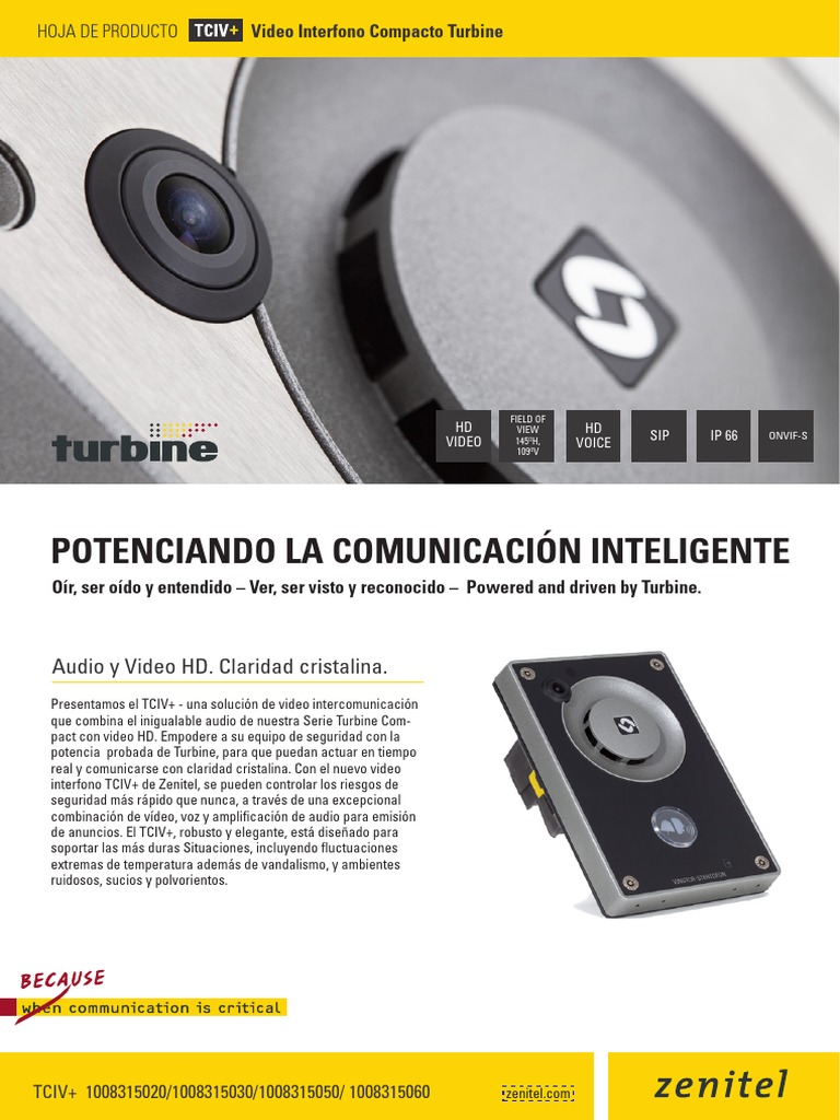 Zenitel-TCIVplus Product Sheet Cointel-ES | PDF | Altoparlante | Voz ...