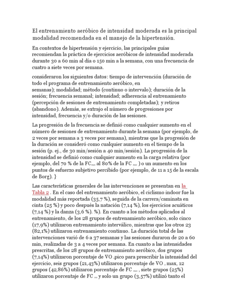 El Entrenamiento Aeróbico de Intensidad Moderada Es La Principal ...