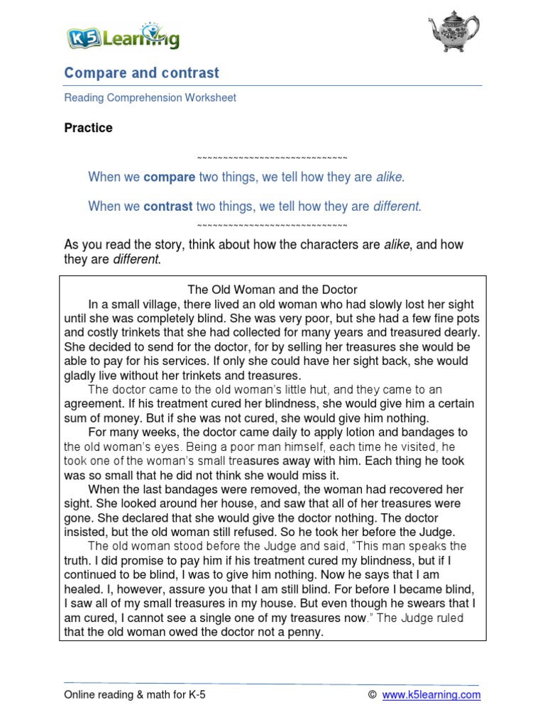 Grade 4 Compare Contrast C | PDF