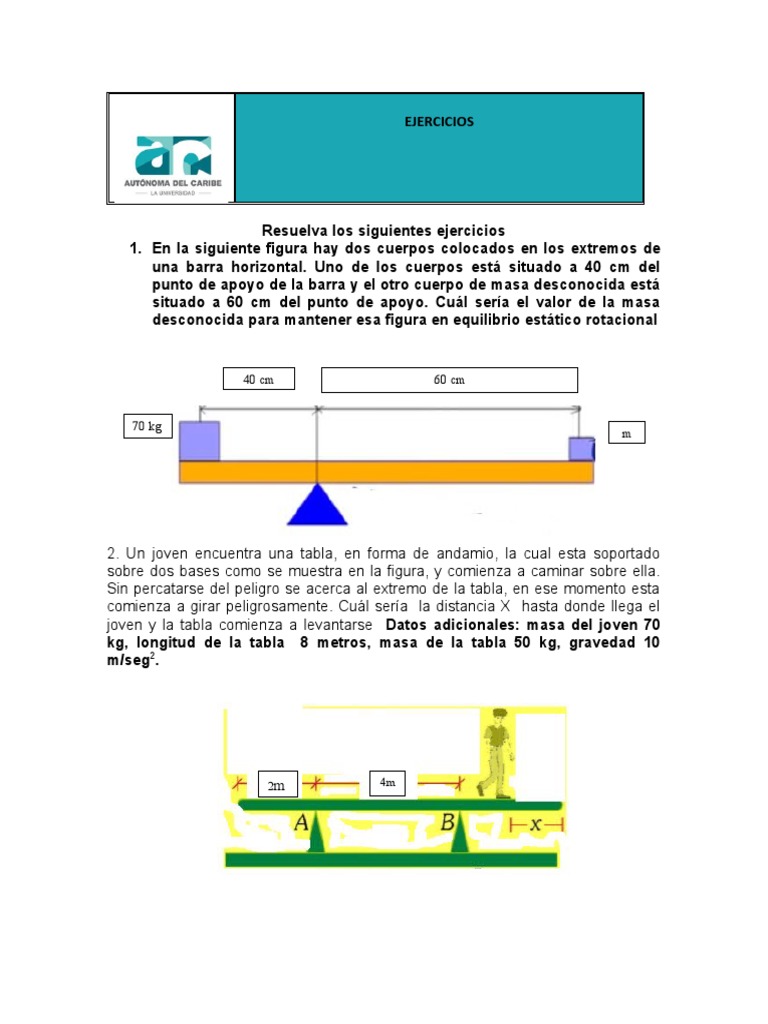 Ejercicios de Equilibrio Estático | PDF