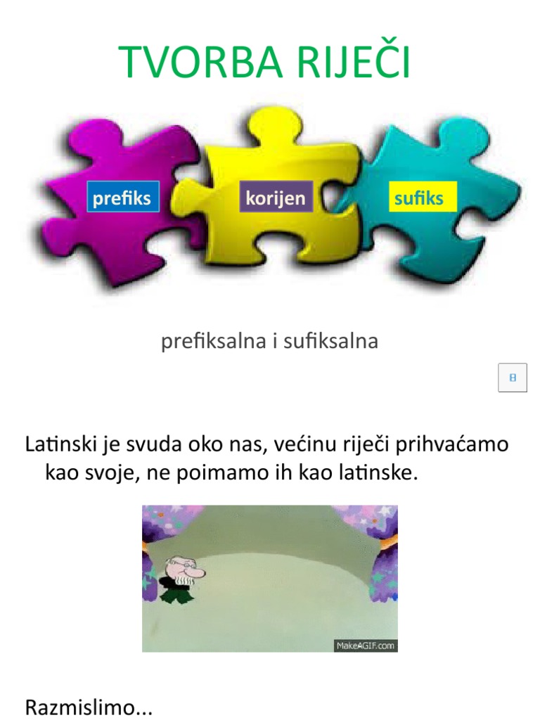 Tvorba Riječi - Prefiksi - Sufiksi - Snimljena | PDF
