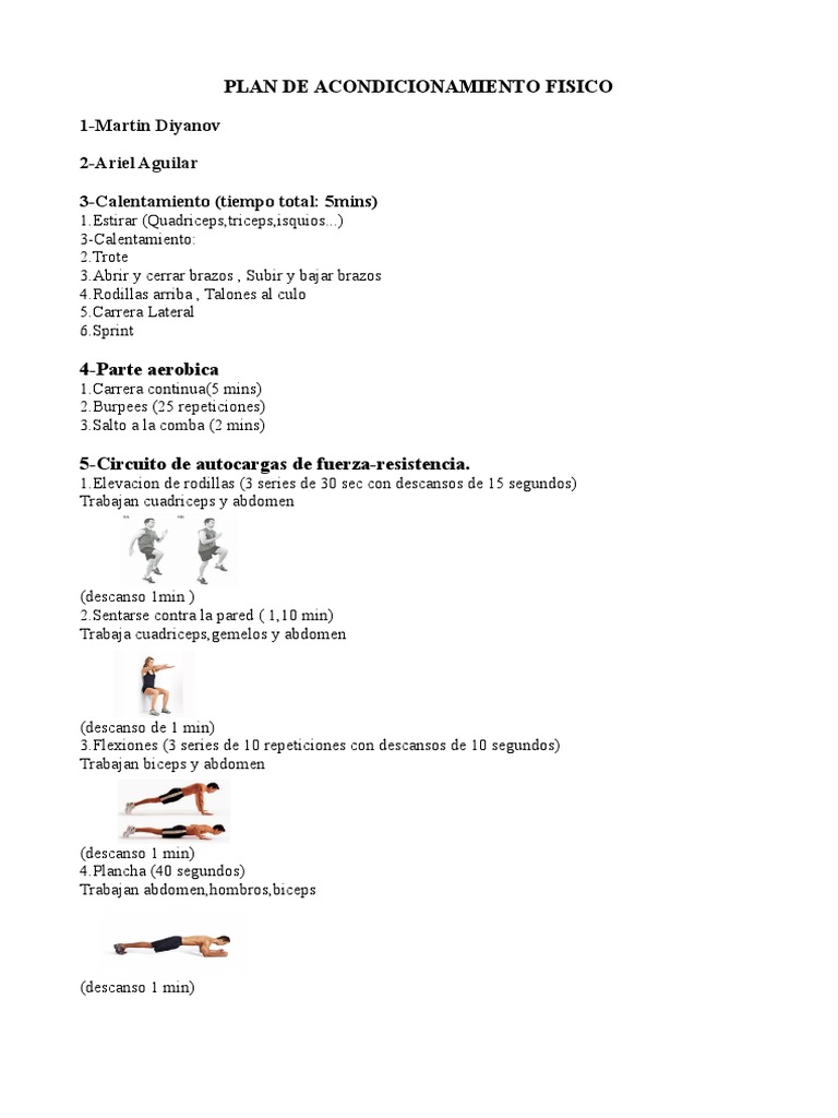 Plan de Acondicionamiento Fisico | PDF