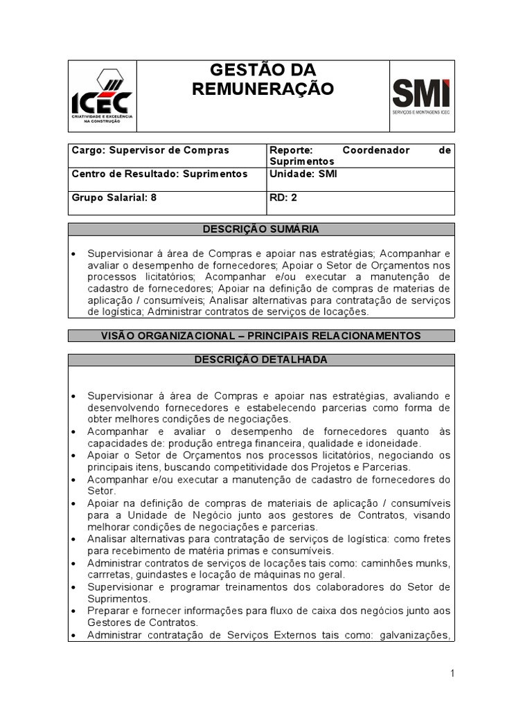 Supervisor de Compras: Gestão e Estratégias | PDF | Logística | Economias