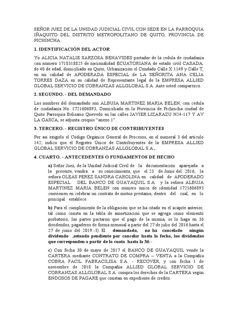 Demanda Formato | PDF | Justicia | Crimen y violencia