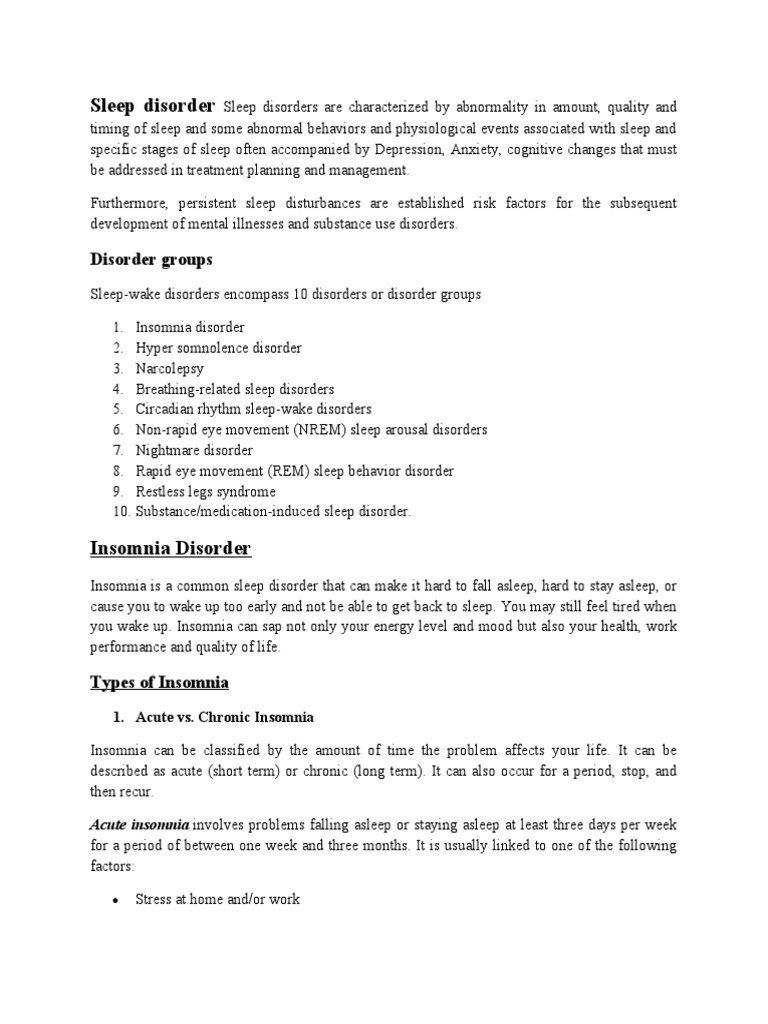 Sleep Disorder | PDF | Sleep | Insomnia