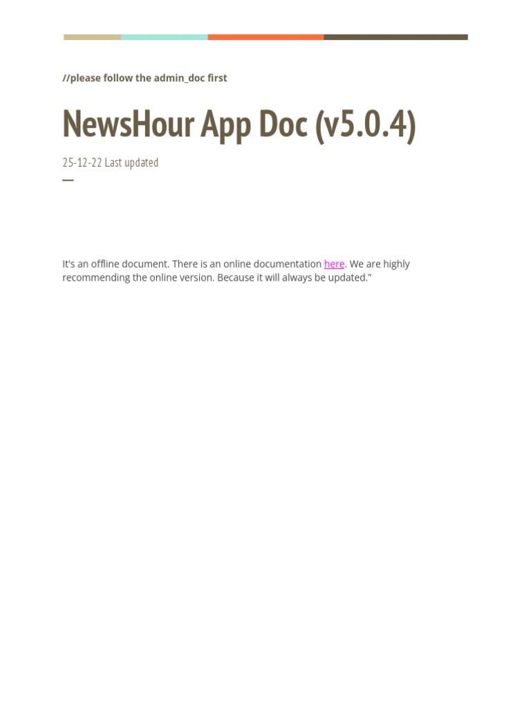Newshour App Doc (V5.0.4) : 25-12-22 Last Updated | PDF | Ios | Android (Operating System)
