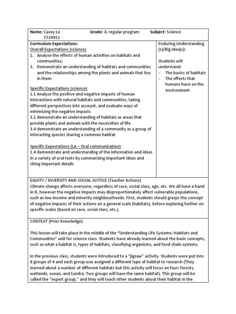 Locasey-Assignment-1 Lesson-Plan-Final | PDF | Teachers | Community