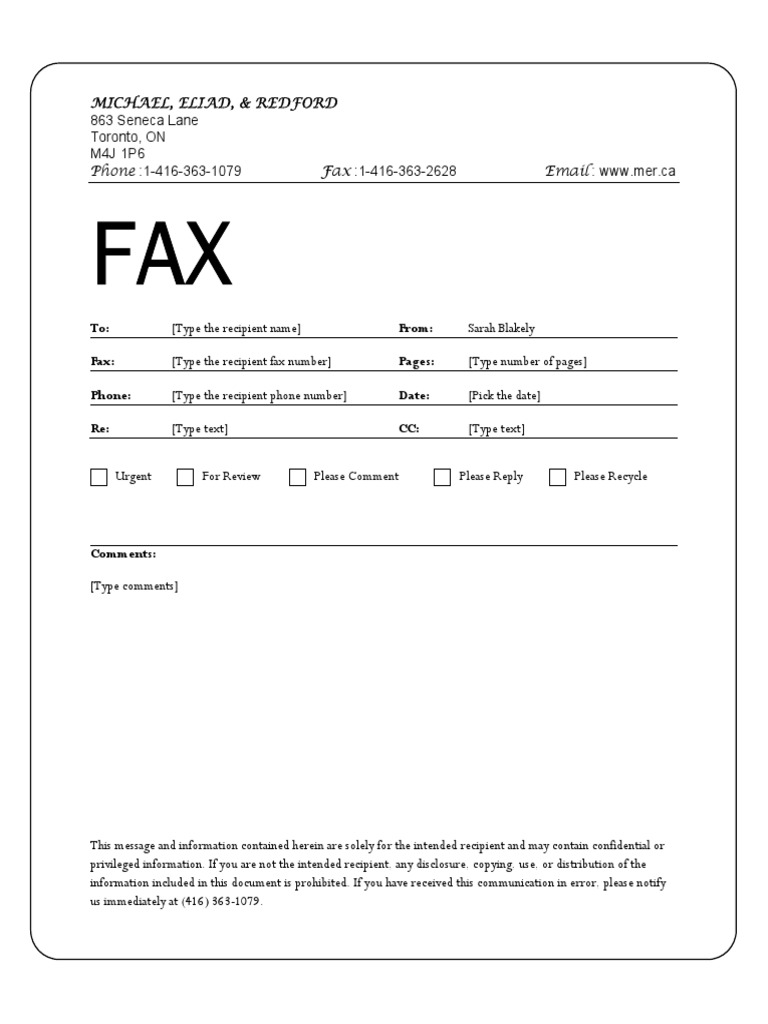 Fax Cover Sheet Template | PDF | Computers