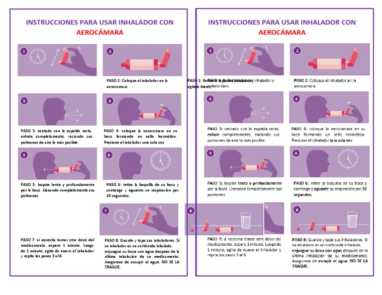 Instrucciones para Usar Inhalador Con Aerocámara | PDF