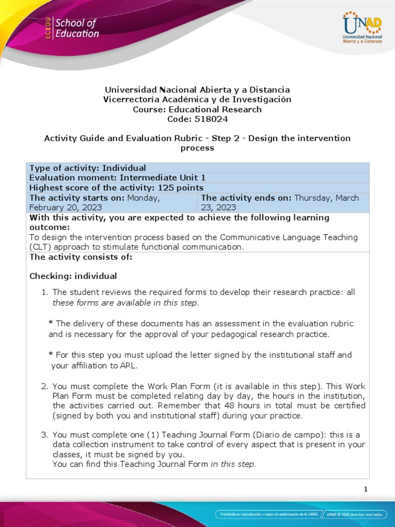 Unit 1 - Step 2 - Design the intervention process | PDF | Turnitin ...