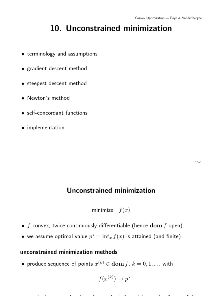 Lecture 05 Unconstrained Pdf Mathematical Optimization Algorithms