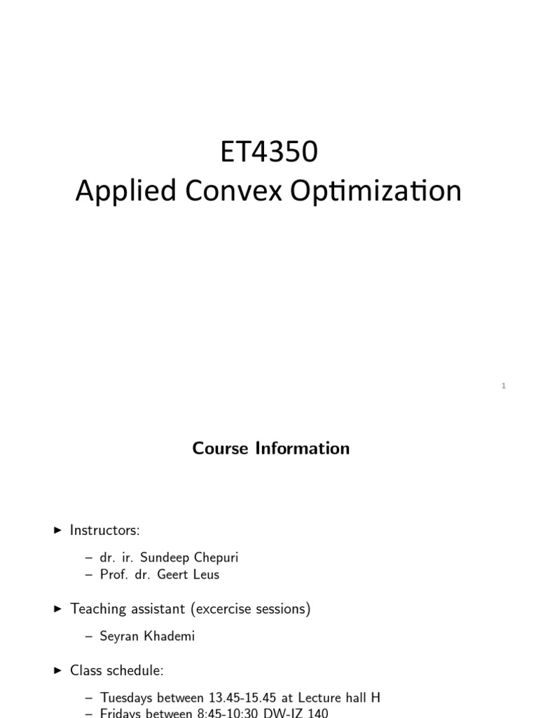 Lecture 01 - Intro | PDF | Mathematical Optimization | Linear Programming