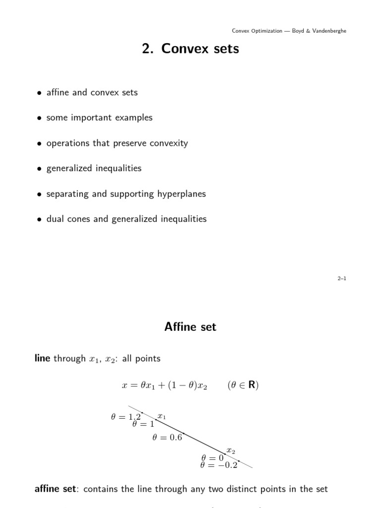 Affine vs. Convex Sets Explained | PDF | Norm (Mathematics) | Convex Set