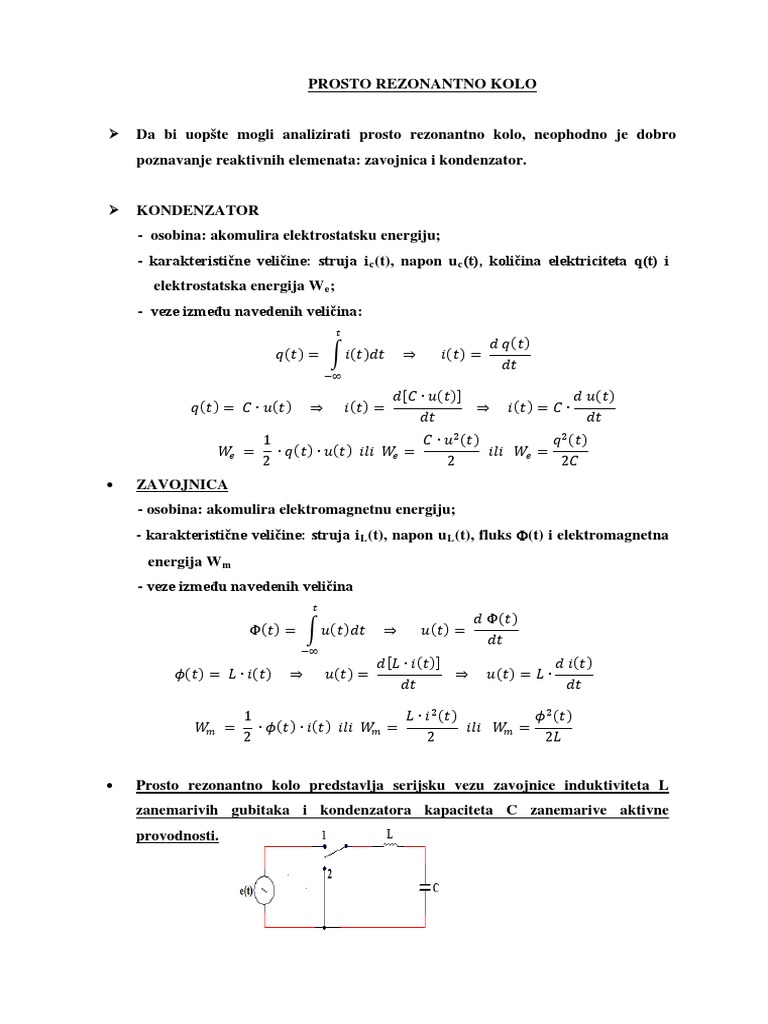 Prosto Rezonantno Kolo | PDF