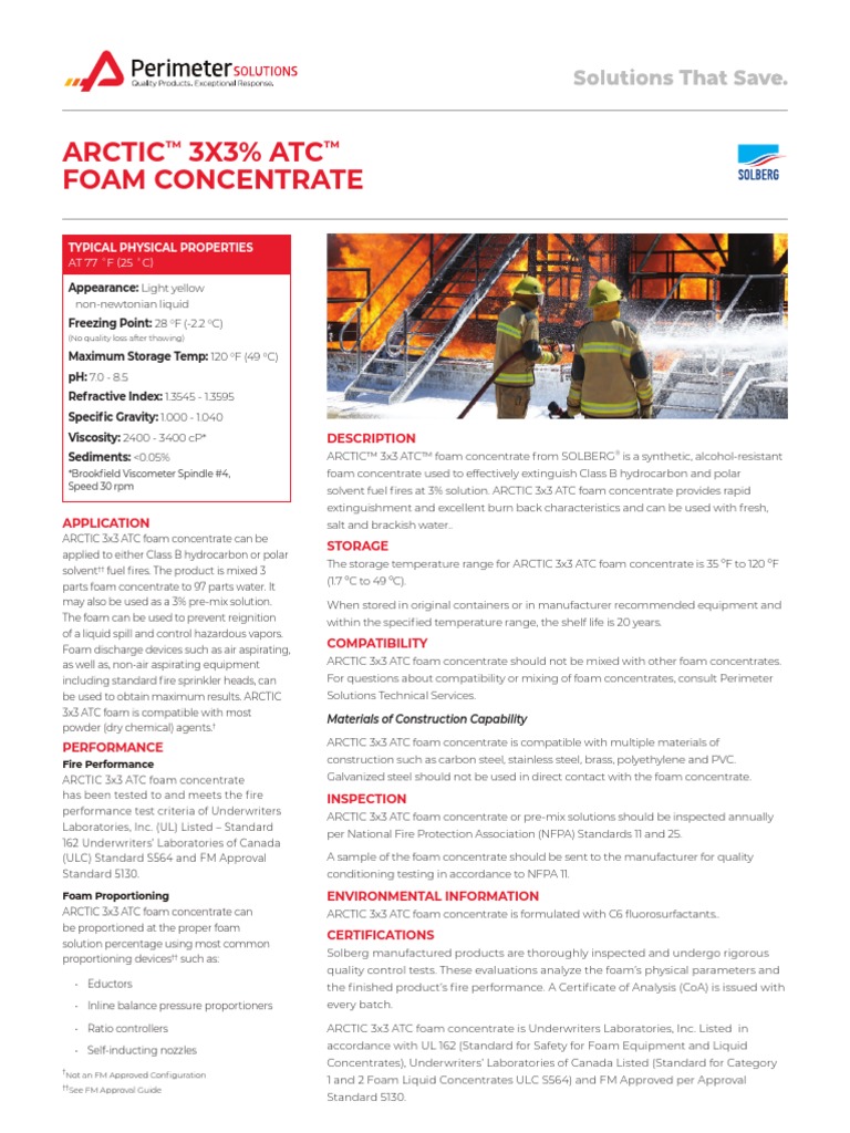 PERI Arctic3x3ATC FoamConcentrate Datasheet v1-1 | PDF | Water | Foam