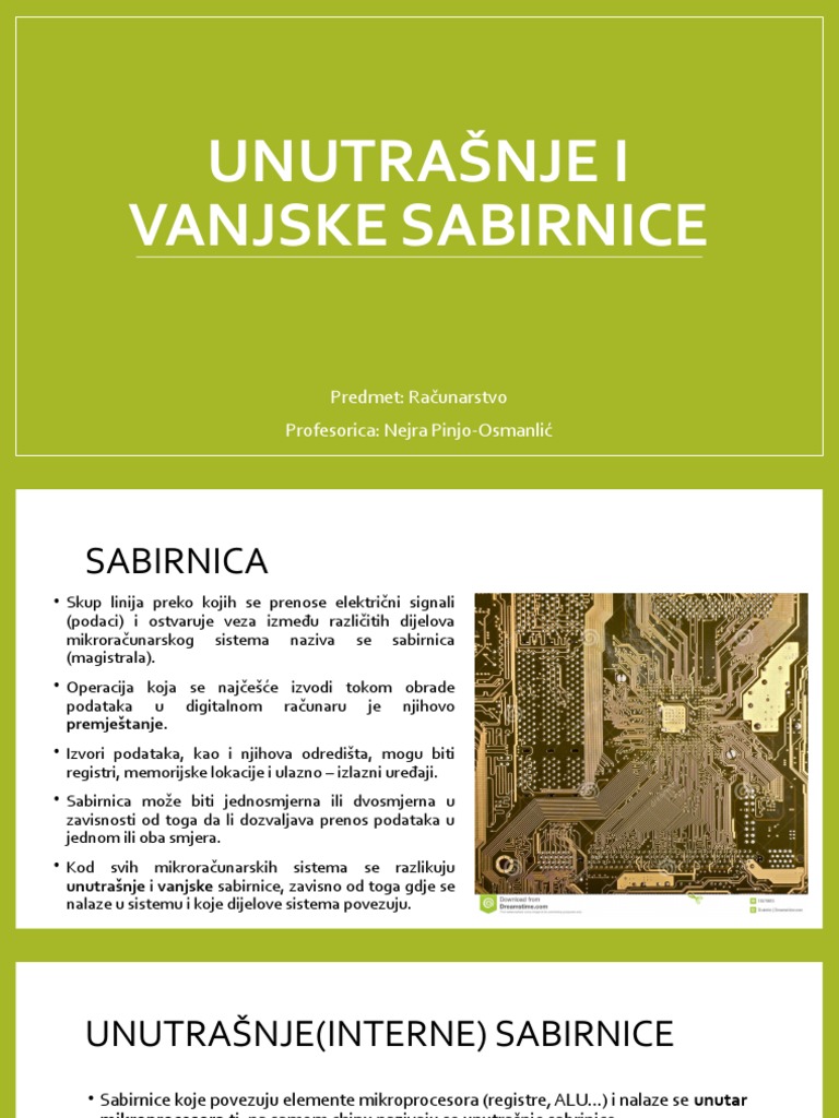 Unutrašnje I Vanjske Sabirnice | PDF