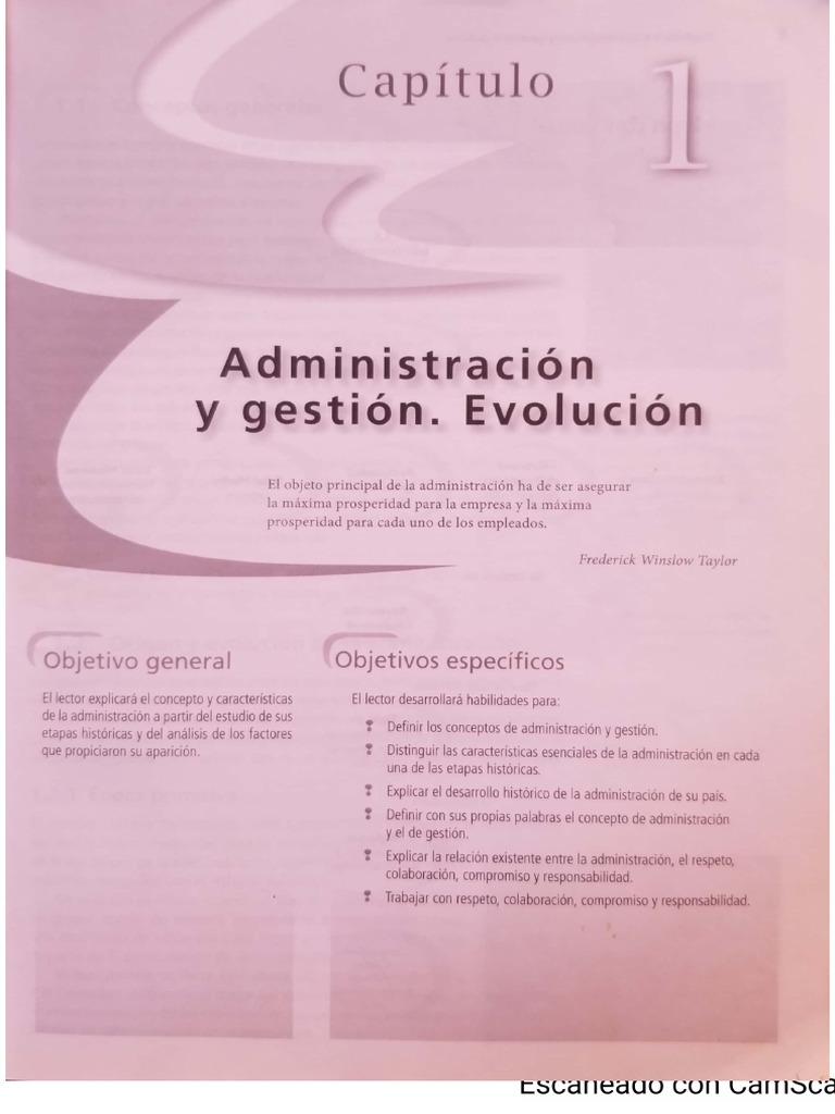 CAPITULO 1 Administracion y Gestión. Evolucion. | PDF