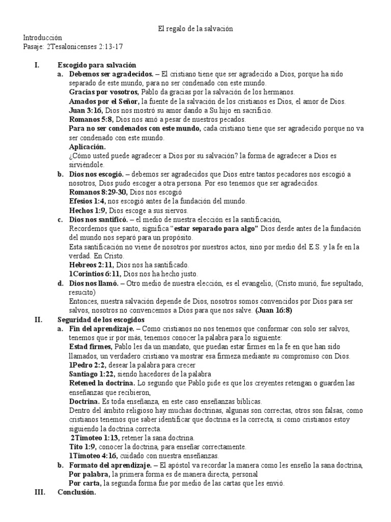 El regalo de la salvación | PDF | Salvación | Cristo (título)