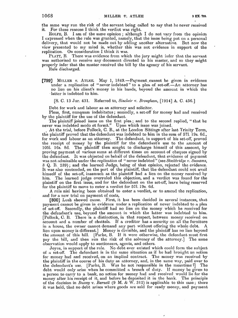 1849 Miller V Atlee | PDF | Plea | Money