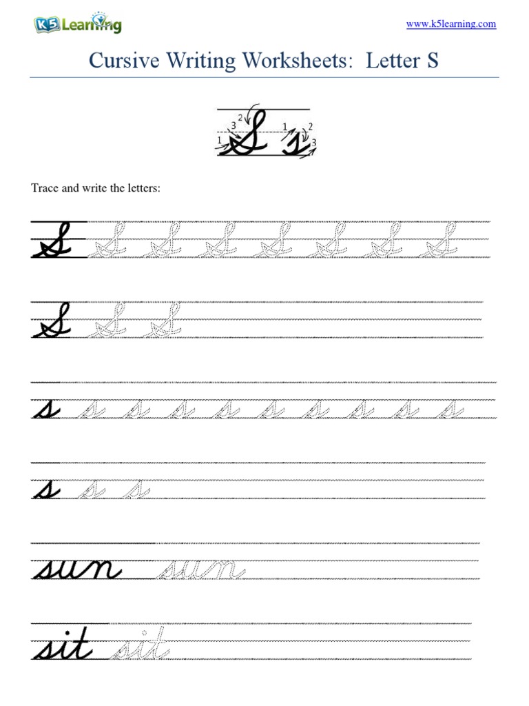 Handwriting Letters Ss Printable | PDF