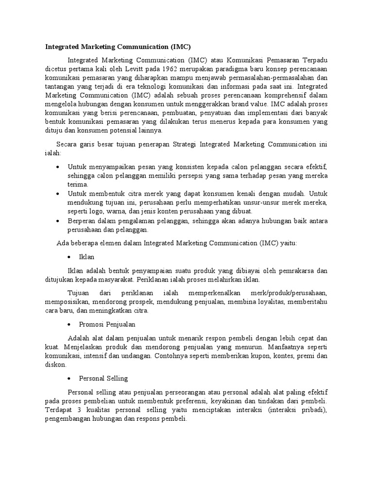 Integrated Marketing Communication | PDF