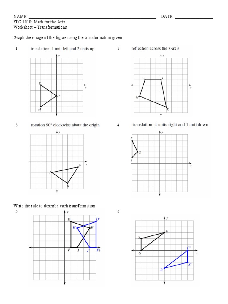 Worksheet - Transformations | PDF | Teaching Methods & Materials