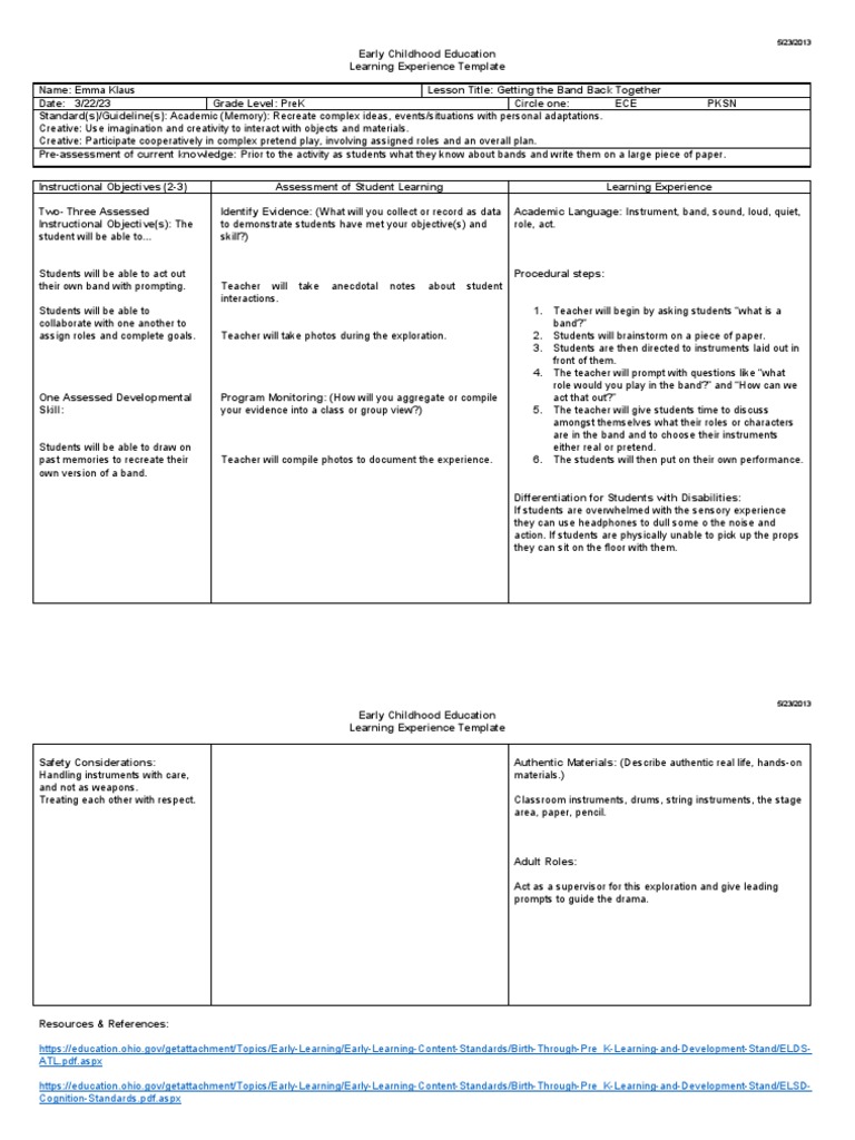 Drama Lesson Plan | PDF | Teachers | Early Childhood Education