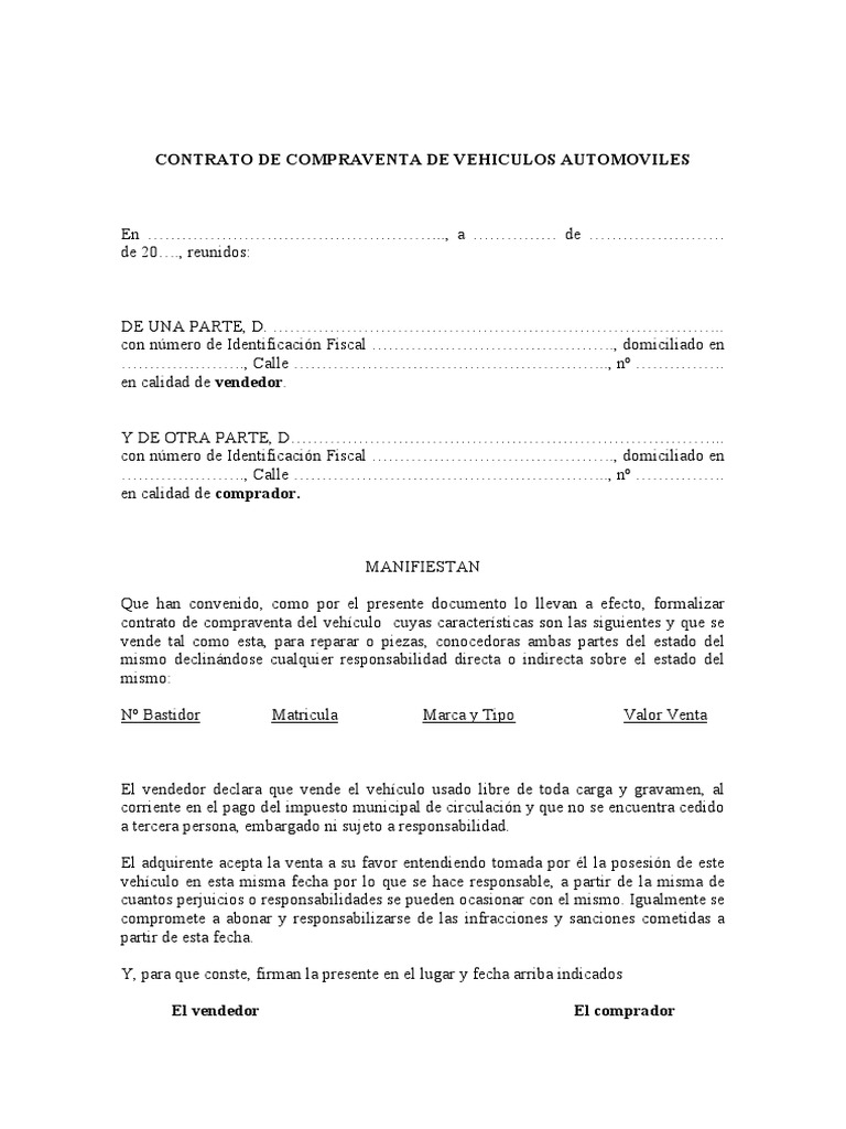 Contrato De Compraventa De Vehículos – SQUSP