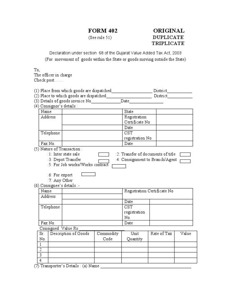 FORM 402 Original: Triplicate | PDF