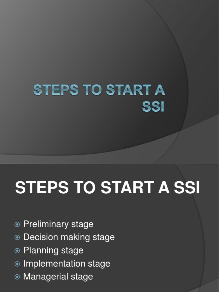 Steps To Start A SSI | PDF | Lease | Financial Capital