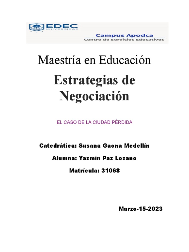 El Caso De La Ciudad Perdida Pdf