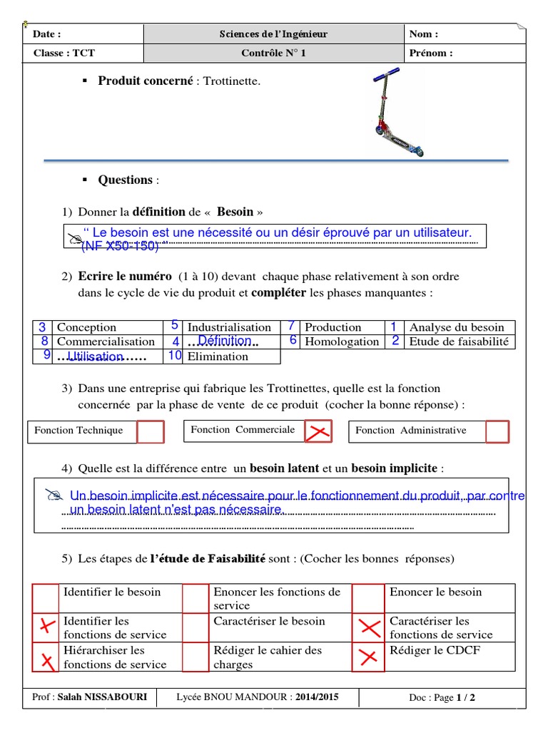 CORRECTION Contrôle1TCT5 | PDF | Affaires | Ordinateurs