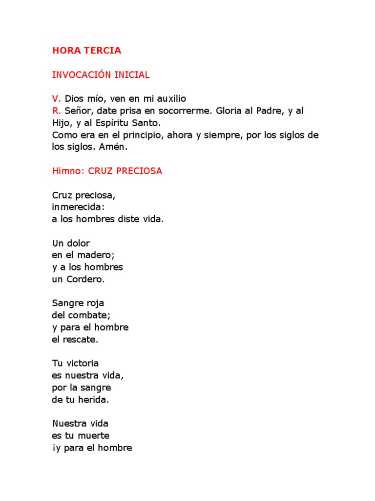 Hora Tercia | Descargar gratis PDF | Jesús | Oración