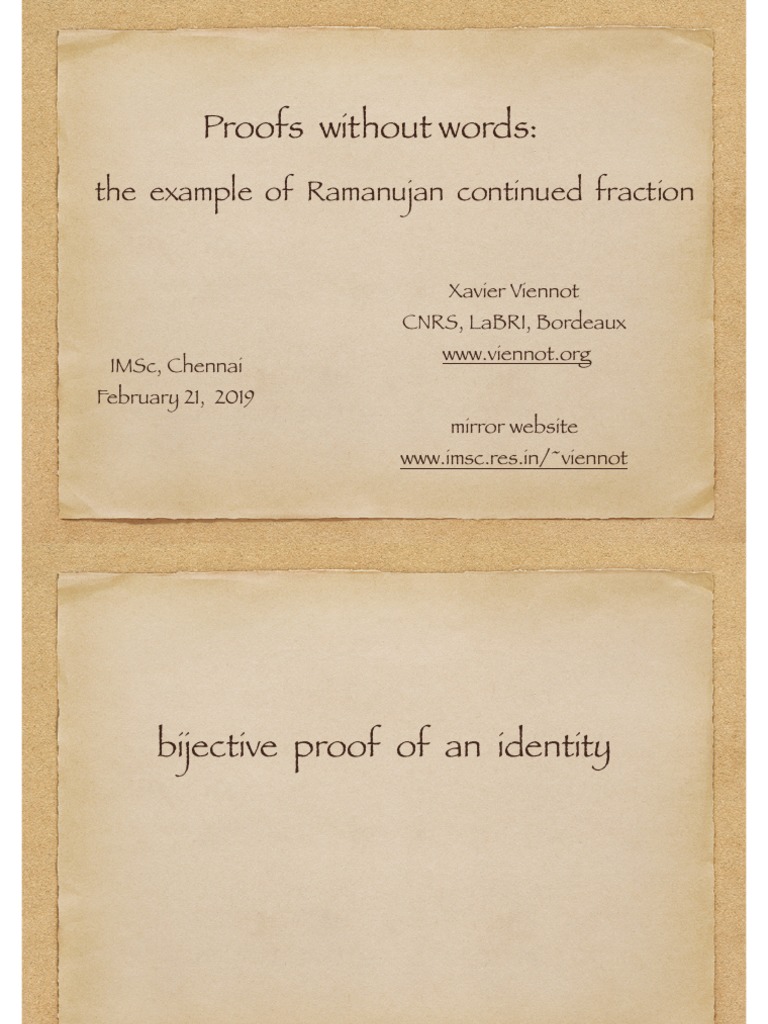 Proofs Without Words:: The Example of Ramanujan Continued Fraction | PDF | Art | Religion ...