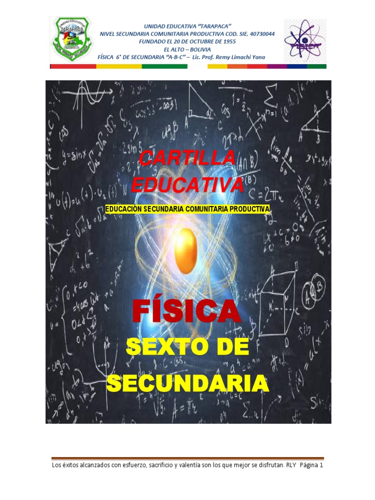 CARTILLA FIS ELECTROSTATICA 6to. Sec. 2023 | PDF | Fuerza | Electrostática