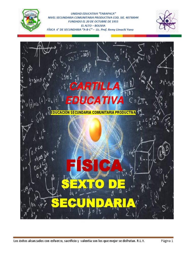 CARTILLA FIS PRAC. TEORIA 6to. Sec. 2023 | PDF