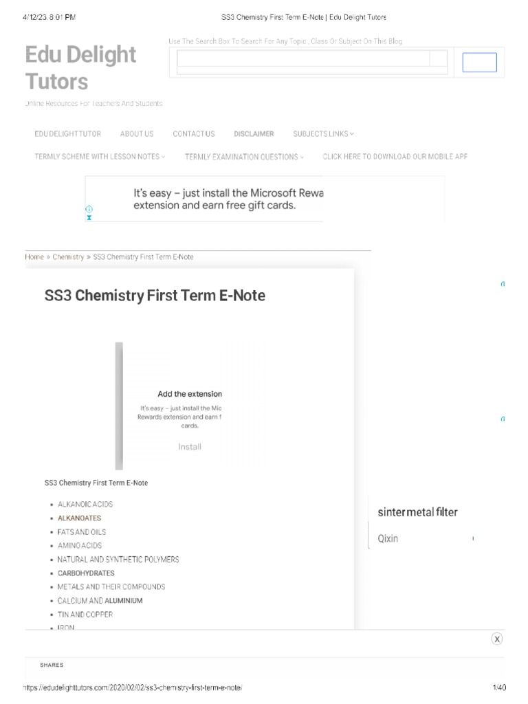 Sss3 First Term Enote | PDF