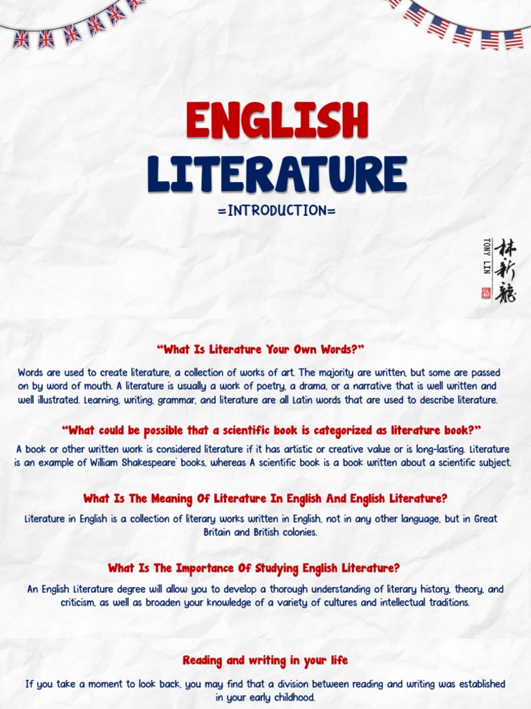 Introduction To English Literature | PDF