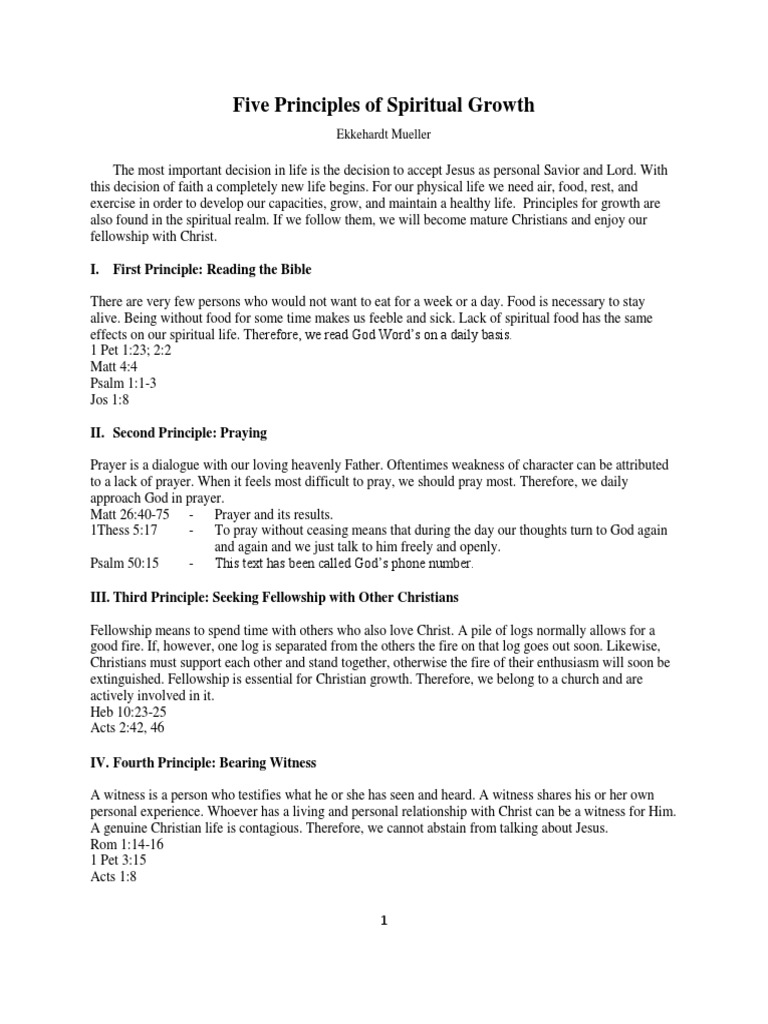 Five Principles of Spiritual Growth 0 | PDF | Prayer | Jesus