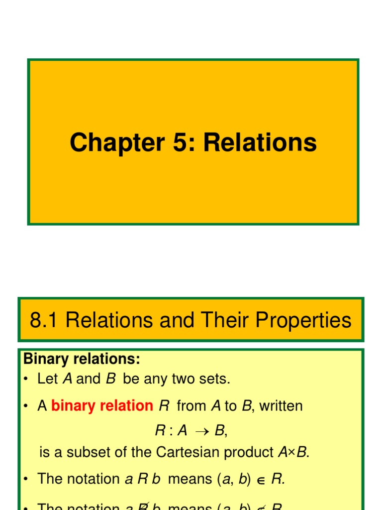 Chapter 5: Relations | PDF | Mathematical Objects | Mathematical Analysis