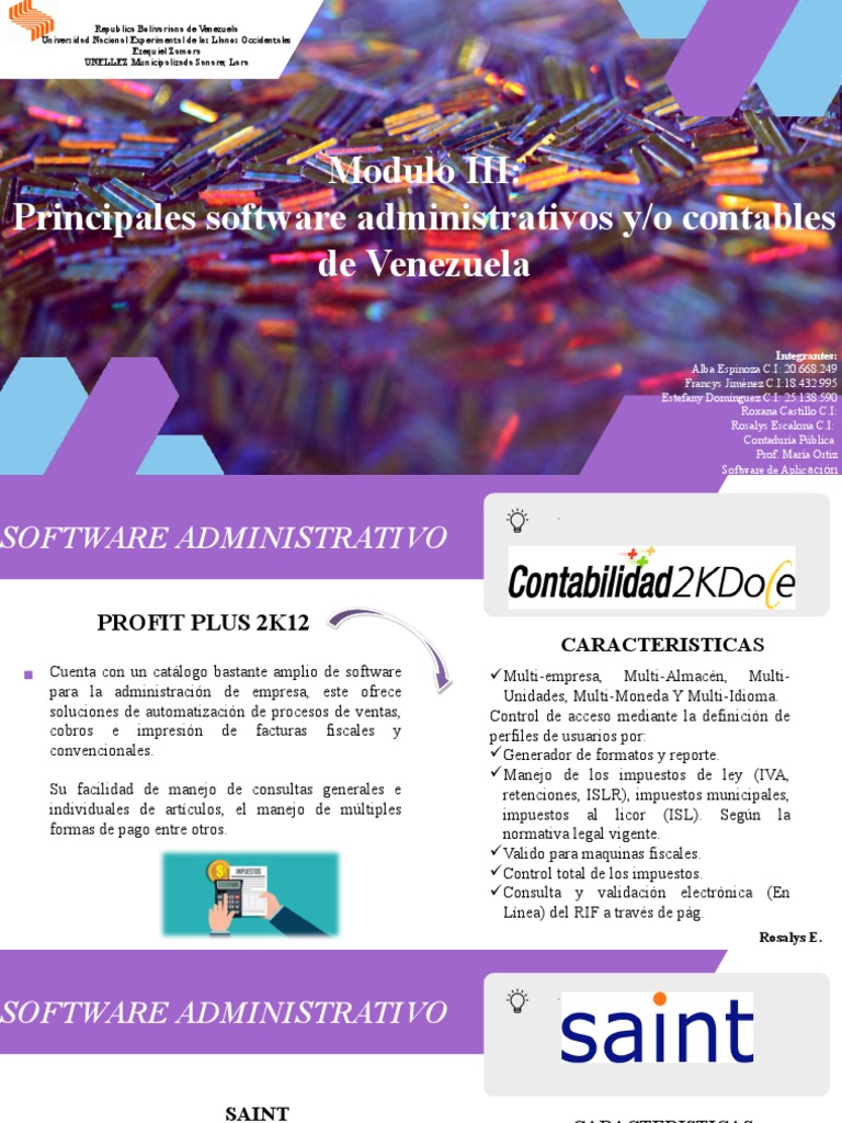 Presentacion Software de Aplicacion | Descargar gratis PDF | Contabilidad | Software