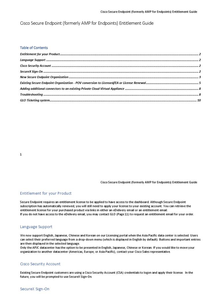 Cisco Secure Endpoint Entitlement Guide | PDF | Computing | Cyberspace