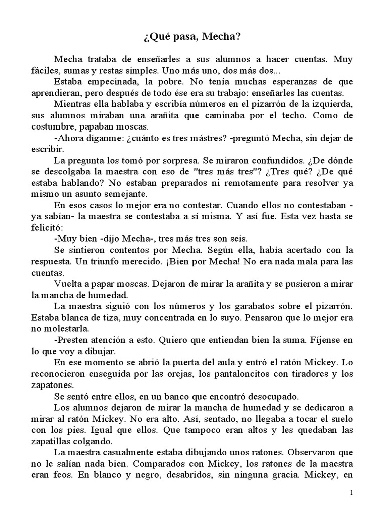 Qué Pasa, Mecha - Cuento - Ema Wolf | PDF