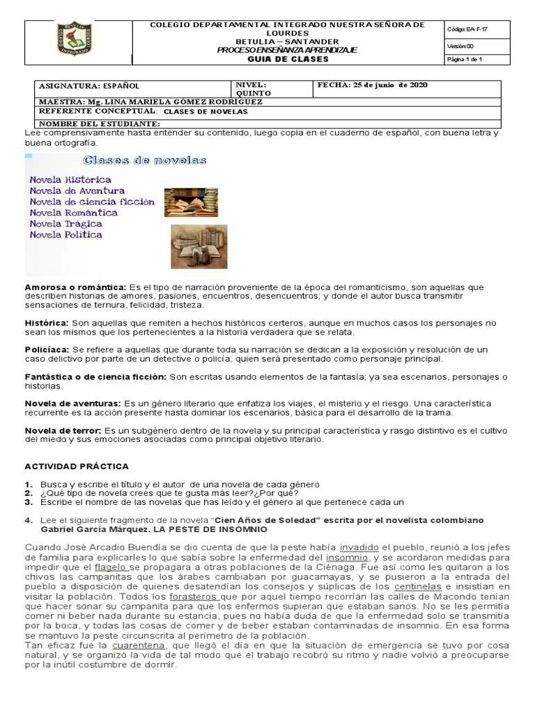 Clases de Novelas | PDF | Novelas