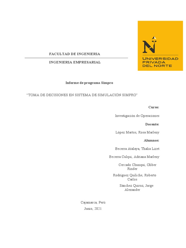 Informe Simpro | PDF | Inventario | Procesos de negocio
