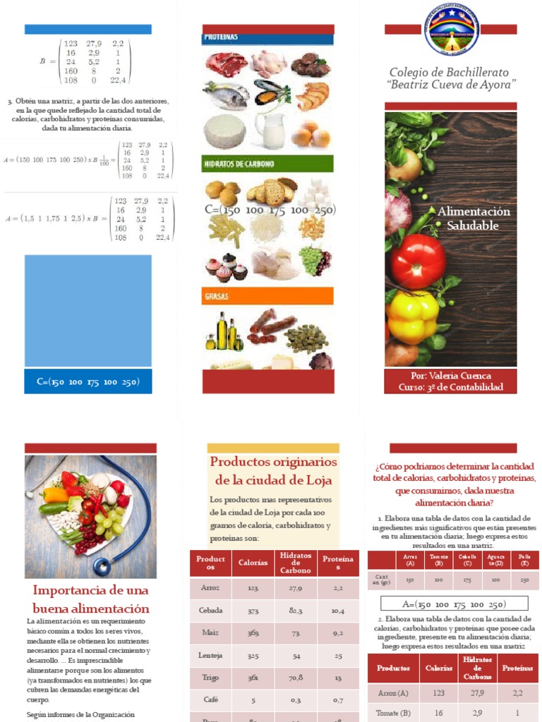 Triptico | PDF | Nutrición | Dieta y nutrición